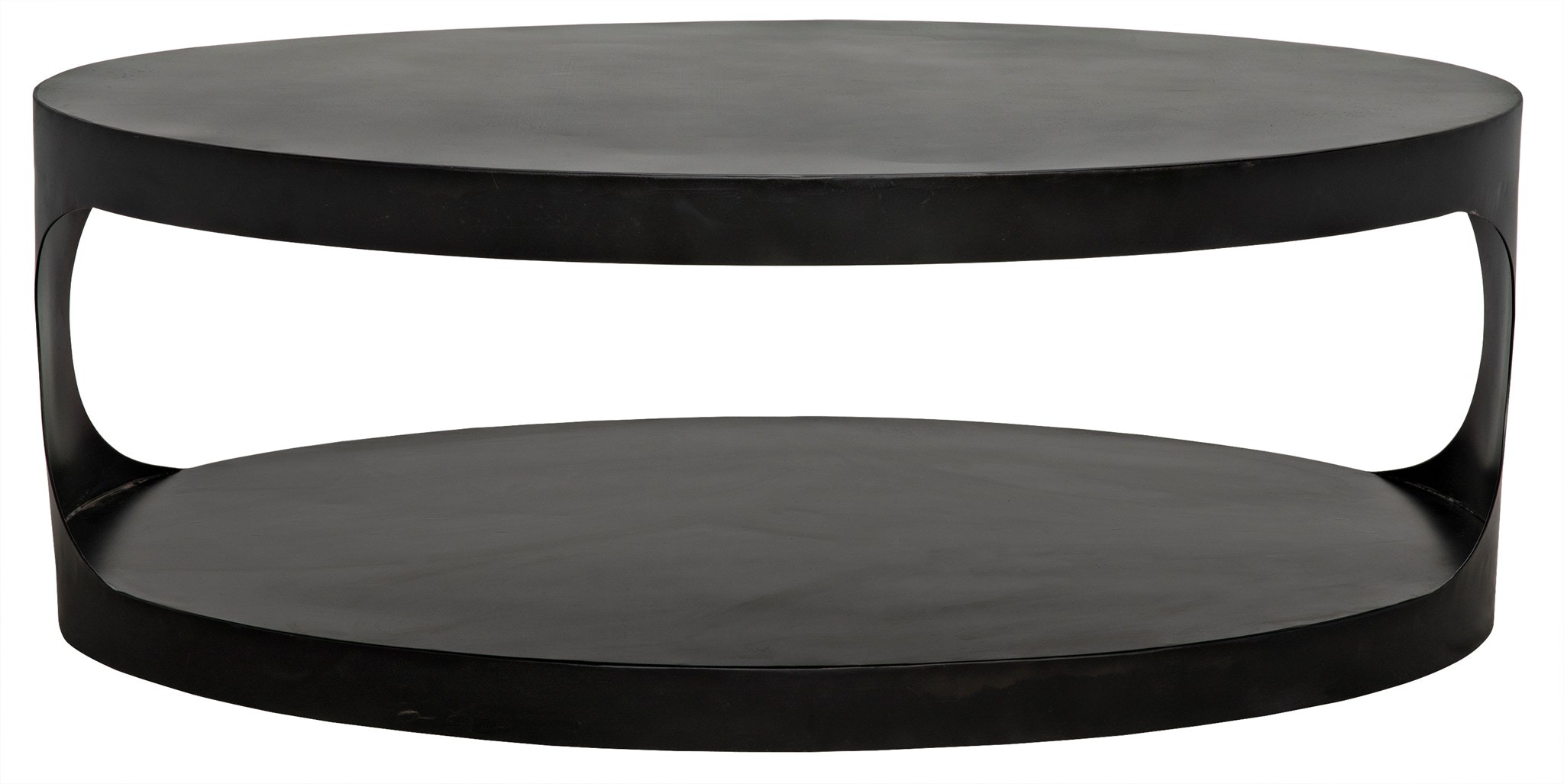 Noir Eclipse Oval Coffee Table Black Metal GTAB132MTB - Portland, OR | Key Home Furnishings